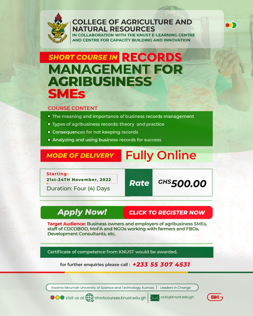 OnlineRegister_Agribusiness | Elearning, KNUST